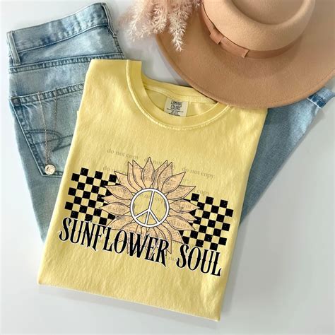 Sunflower Soul Blk Checkered Transfer Sassy Sublimation And Screen Prints