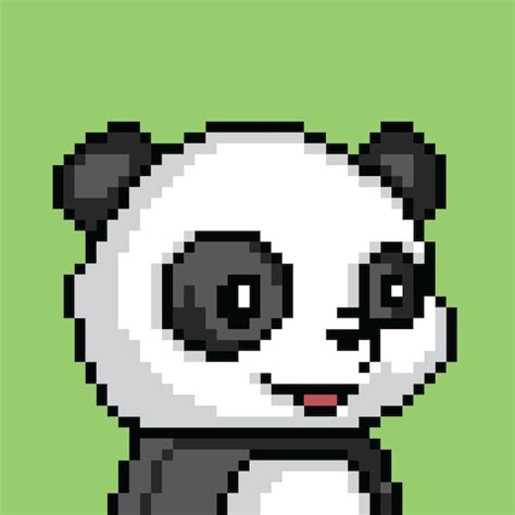 Lindo Personaje Panda Con Pixel Art Vector Premium
