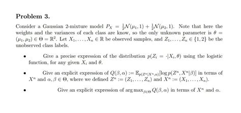 Solved Consider A Gaussian Mixture Model Chegg