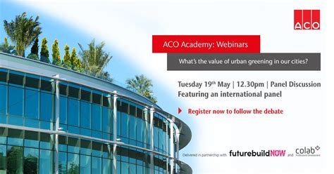 Aco Building Drainage Uk And Ireland On Linkedin Whats The Value Of Urban Greening In Our Cities