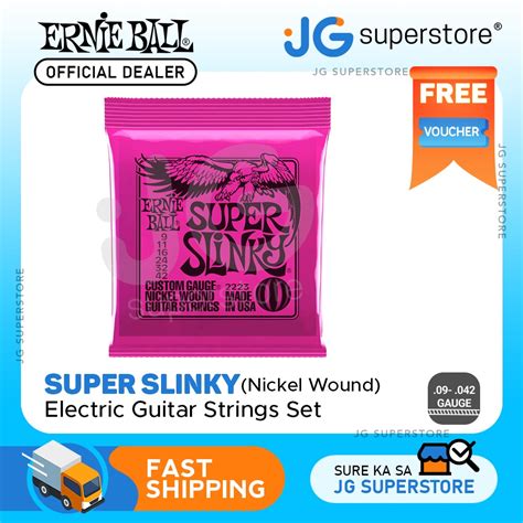 Ernie Ball Super Slinky Bright Gauge Nickel Wound Electric Guitar