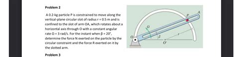 solved problem 2a 0 2 kg particle p ﻿is constrained to move