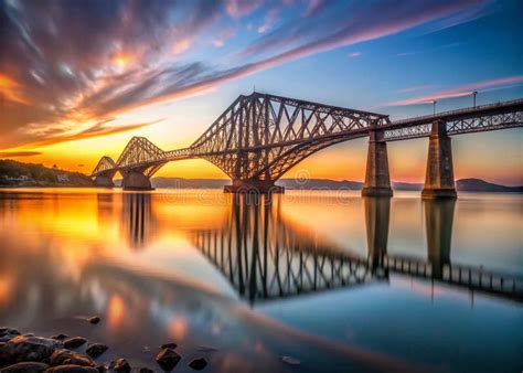 Majestic Forth Railway Bridge At Sunrise Minimalist Photography