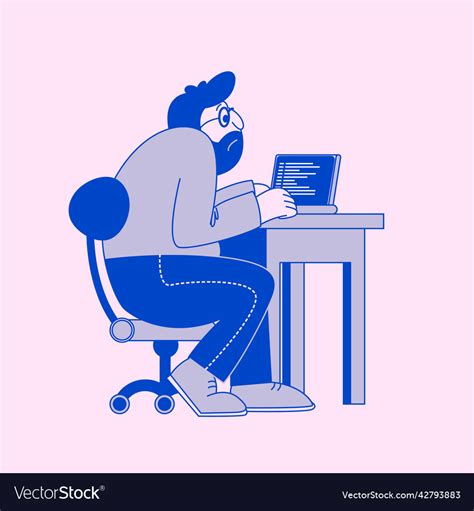 Programmer At Work Royalty Free Vector Image Vectorstock