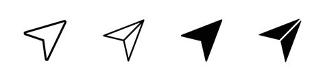 Arrow Cursors Symbol Icon Set Of Outline And Black Cursor Pointer Cursor Isolated Graphic Sign