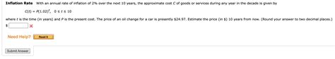 Solved Inflation Rate With An Annual Rate Of Inflation Of Chegg