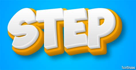 Step Yellow White 3d Text Effect Generator