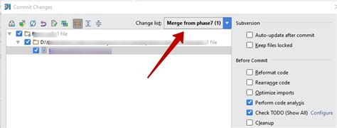 Idea Svn Commit Dialog What Does It Mean Change List Select Stack