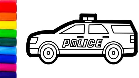 Policeman With Car Coloring Page