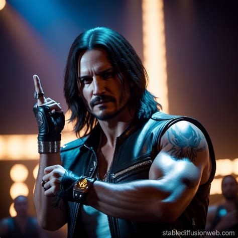 Johnny Silverhand From Cyberpunk 2077 In A Cool Pose In A Concert