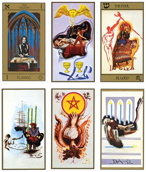 SALVADOR DALI DELUXE TAROT GILDED DECK BOOK SET Prosperity Mana