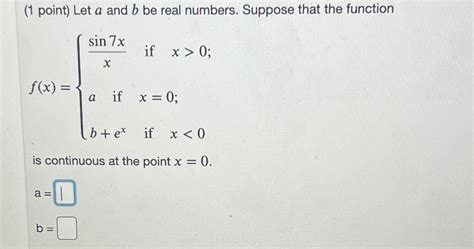Solved 1 ﻿point ﻿let A And B ﻿be Real Numbers Suppose