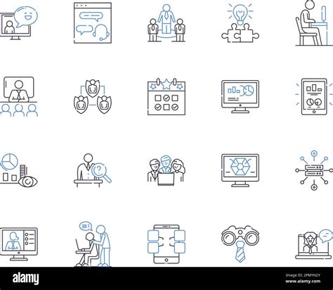 Enterprise Work Outline Icons Collection Enterprise Work Management Business Projects