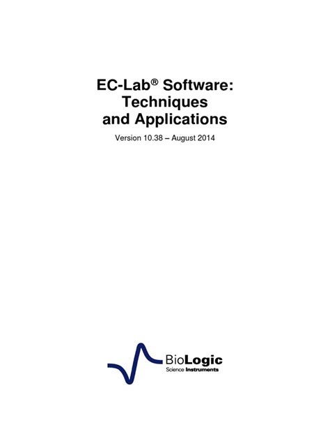 Ec Lab Software Applications Manual Download Grátis Pdf