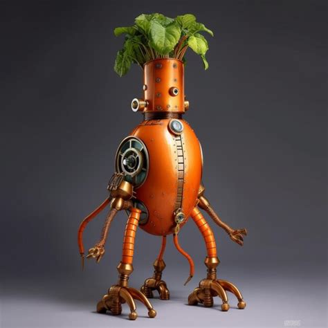 Premium Ai Image There Is A Robot Planter With A Plant In It