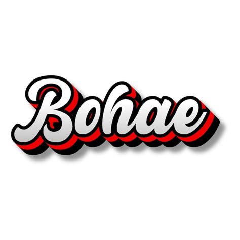 Premium Photo Bohae Text 3d Silver Red Black White Background Photo 