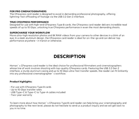 HMCFB Homan CFexpress Reader Gb Type B WeDunk บรษท ดง จำกด