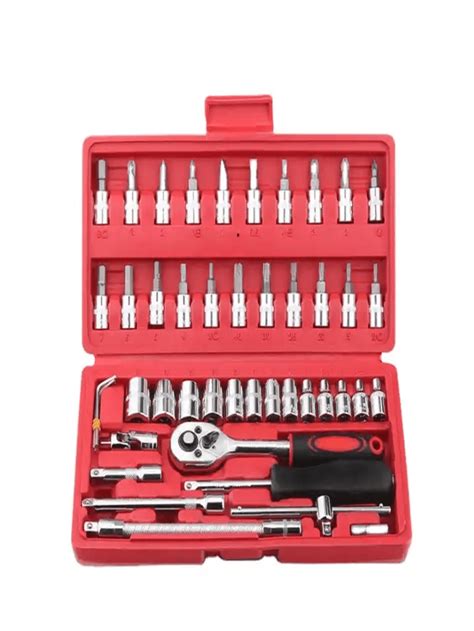 46pcs Automobile Repair 1 2 1 4 Wrench Socket Set Professional