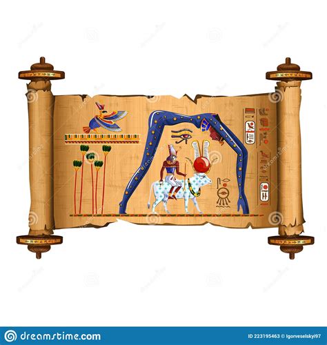 Ancient Egypt Papyrus Scroll Cartoon Vector Stock Vector Illustration Of Manuscript Pharaoh