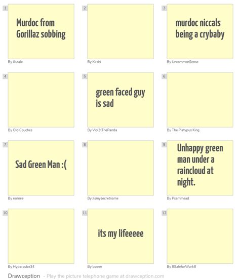 Murdoc From Gorillaz Sobbing Drawception