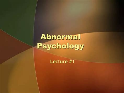 Ppt Abnormal Psychology Powerpoint Presentation Free Download Id