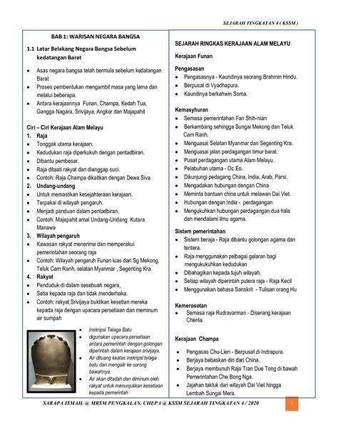 Nota Sejarah Tingkatan 4 Kssm Sejarah Tingkatan 4 Pelbagai Nota