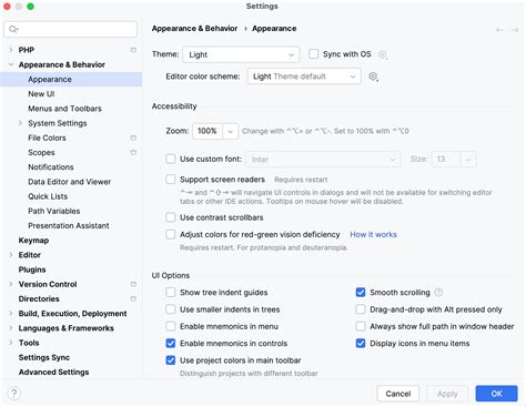 Appearance Phpstorm Documentation