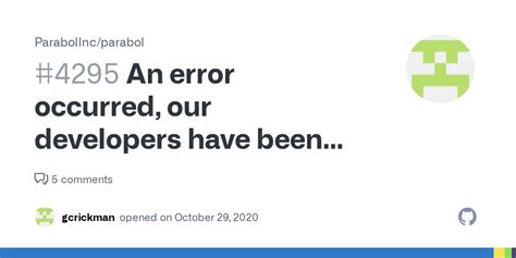An Error Occurred Our Developers Have Been Notified · Issue 4295