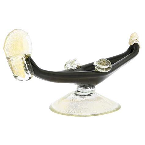 Murano Sculptures Murano Glass Gondola Black And Gold