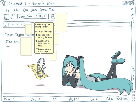 Miku And Clippy Hatsune Miku Vocaloid Know Your Meme