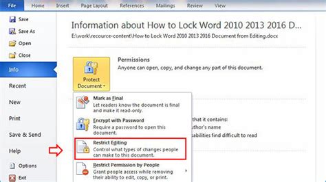 Solved Lock Word Document With Editing Restriction