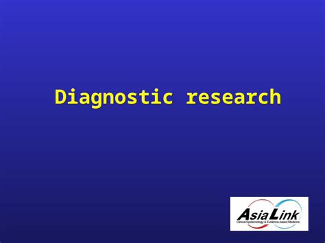 Pptx Diagnostic Research Lecture Contents I Diagnostics In Practice