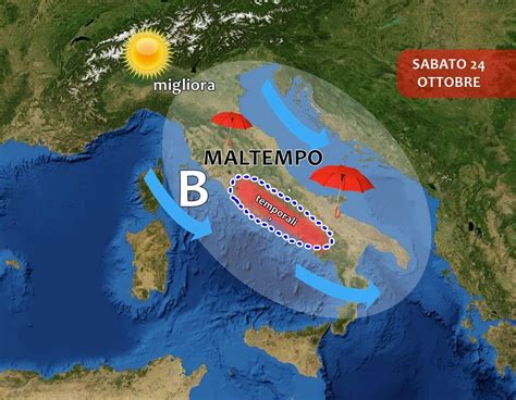 Maltempo Domani Piogge E Temporali Sul Centro Sud
