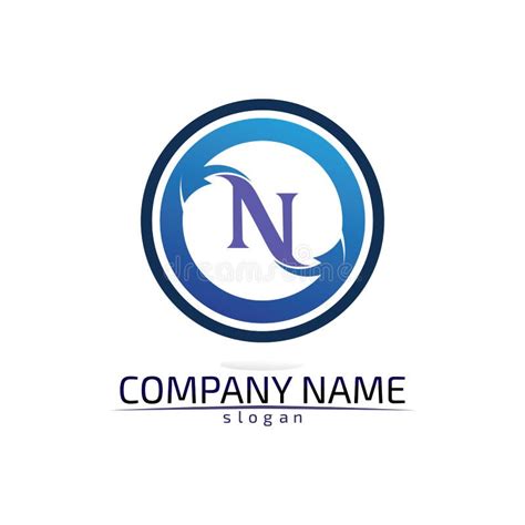 N Font Nletter Logo Template Vector And Desain Stock Vector