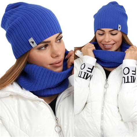 KOMPLET DAMSKI CZAPKA BEANIE KOMIN GOLF TUBA DUŻY ZESTAW CHABROWY 2204 11685330979 Allegro pl