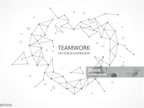 와이어 메쉬 깨진된 다각형 요소 심장 모양으로 연결 된 선과 점 들입니다 연결 구조입니다 디지털 데이터 시각화입니다 하트 모양에 대한 스톡 벡터 아트 및 기타 이미지