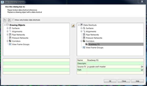 data shortcut editor for corridors autodesk community