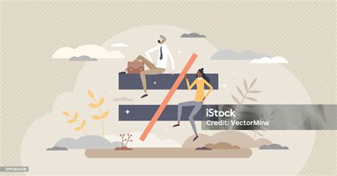 성별 다양성과 여성 차별에 의한 불평등 작은 사람 개념 부귀에 대한 스톡 벡터 아트 및 기타 이미지 부귀 개념 균형
