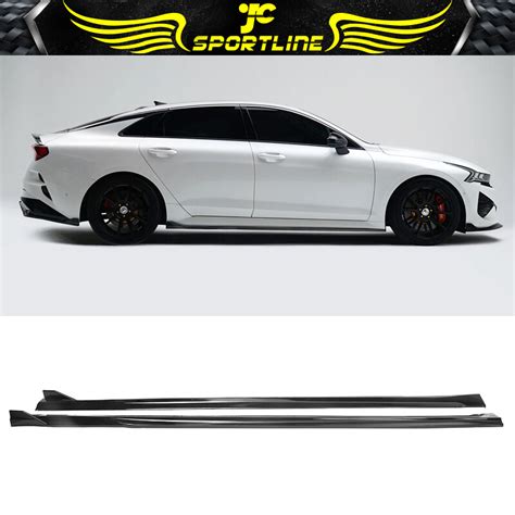 Fits 21 24 Kia K5 Side Skirts Extensions Rocker Panel Gloss Black Pp Ebay
