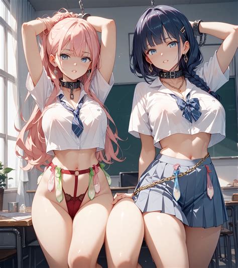 2 Girls、high School Girls、condom Belt、hang Lots Of Used Condoms Seaart Ai