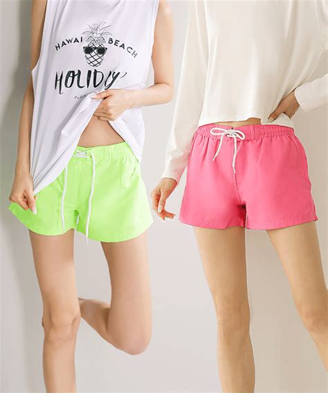 커플 비치팬츠 스윔 보드숏 단색 수영복 하의 에이블리