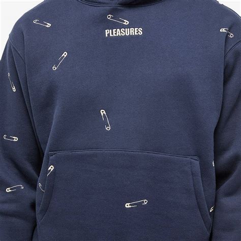 Pleasures Mens Safety Pin Hoody In Navy Pleasures