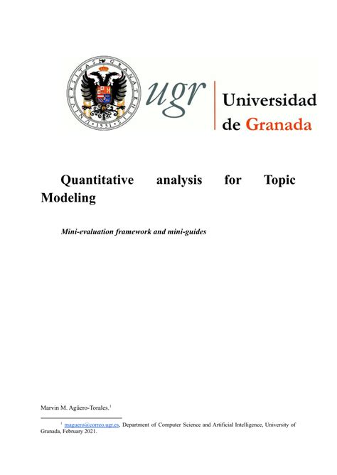 pdf quantitative analysis for topic modeling mini evaluation