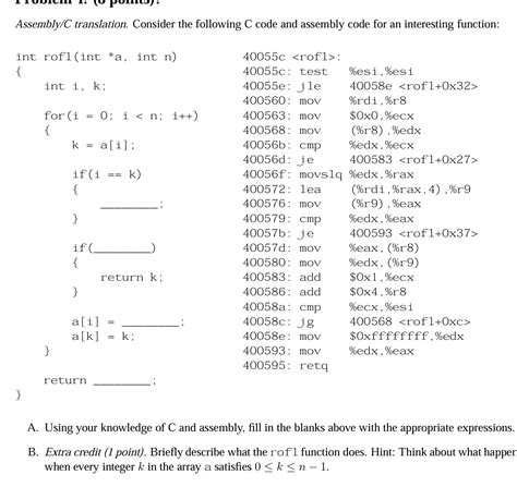 Solved Assembly C Translation Consider The Following C Code Chegg