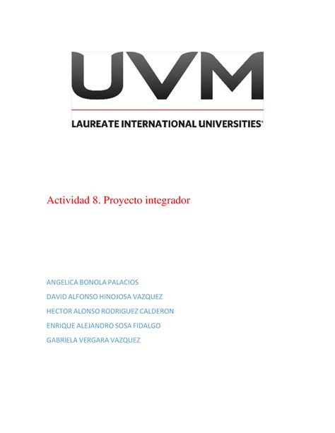 Proyecto Integrador Actividad Empatia Para Resolver UVM Studocu