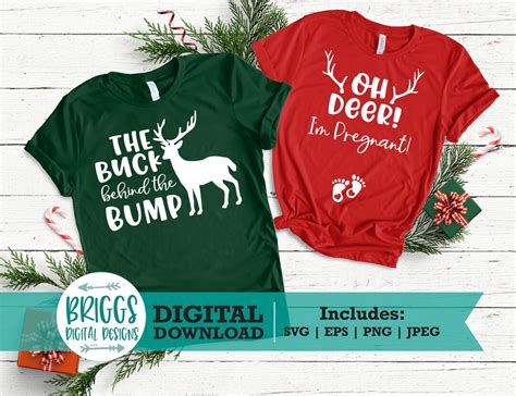Oh Deer Im Pregnant Svg Pregnancy Svg Christmas Maternity Svg