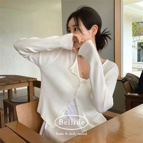 베이델리 Made여리핏 소르베 라운드 골지 가디건