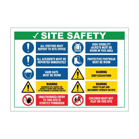 Construction Site Safety Sign Vinyl Adhesive Warning Sign Uae