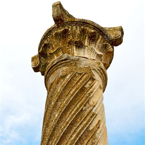Old Column In The Africa Sky History And Nature Photo Background And