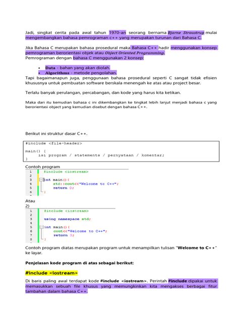 Struktur Dasar C Edit Pdf